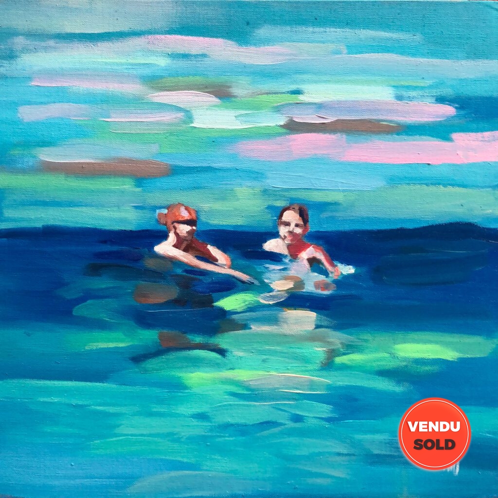 Bain De Mer Tableau Virginie Schroeder Peintre Toulouse France